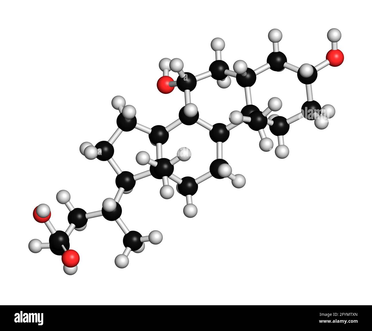 Chenodeoxycholic acid drug molecule, illustration Stock Photo - Alamy