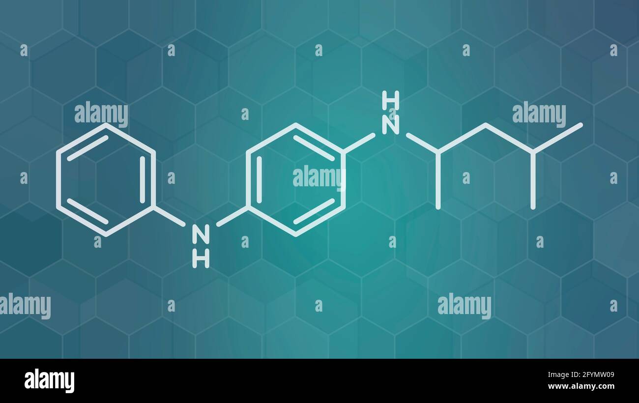 6PPD rubber additive molecule, illustration Stock Photo - Alamy