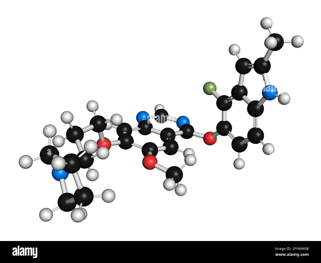 Cediranib cancer drug molecule, illustration Stock Photo - Alamy