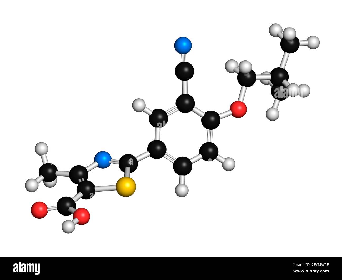 Febuxostat gout drug molecule, illustration Stock Photo - Alamy