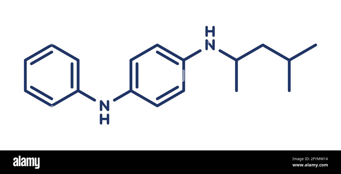 6PPD rubber additive molecule, illustration Stock Photo - Alamy