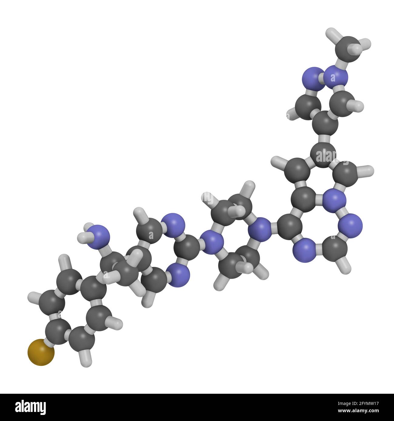 Avapritinib cancer drug molecule, illustration Stock Photo - Alamy