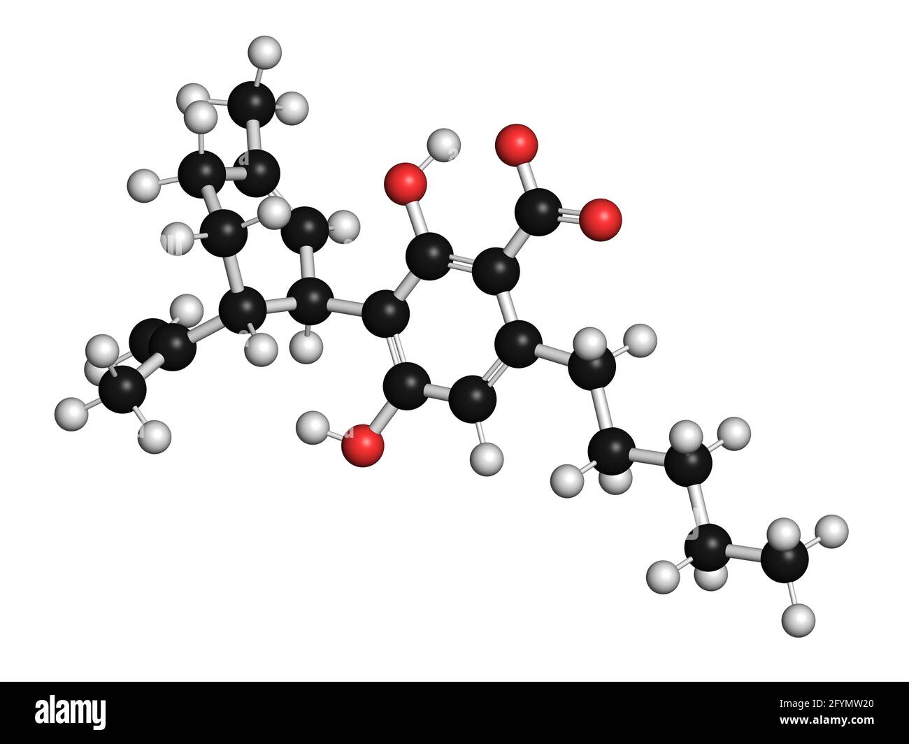 CBDA cannabinoid molecule, illustration Stock Photo - Alamy