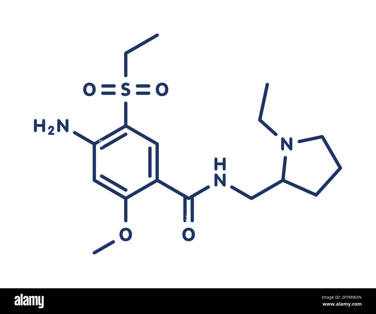 Amisulpride drug molecule, illustration Stock Photo - Alamy