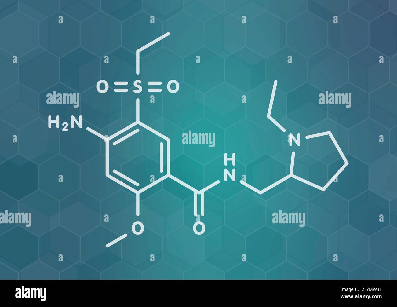Amisulpride drug molecule, illustration Stock Photo - Alamy