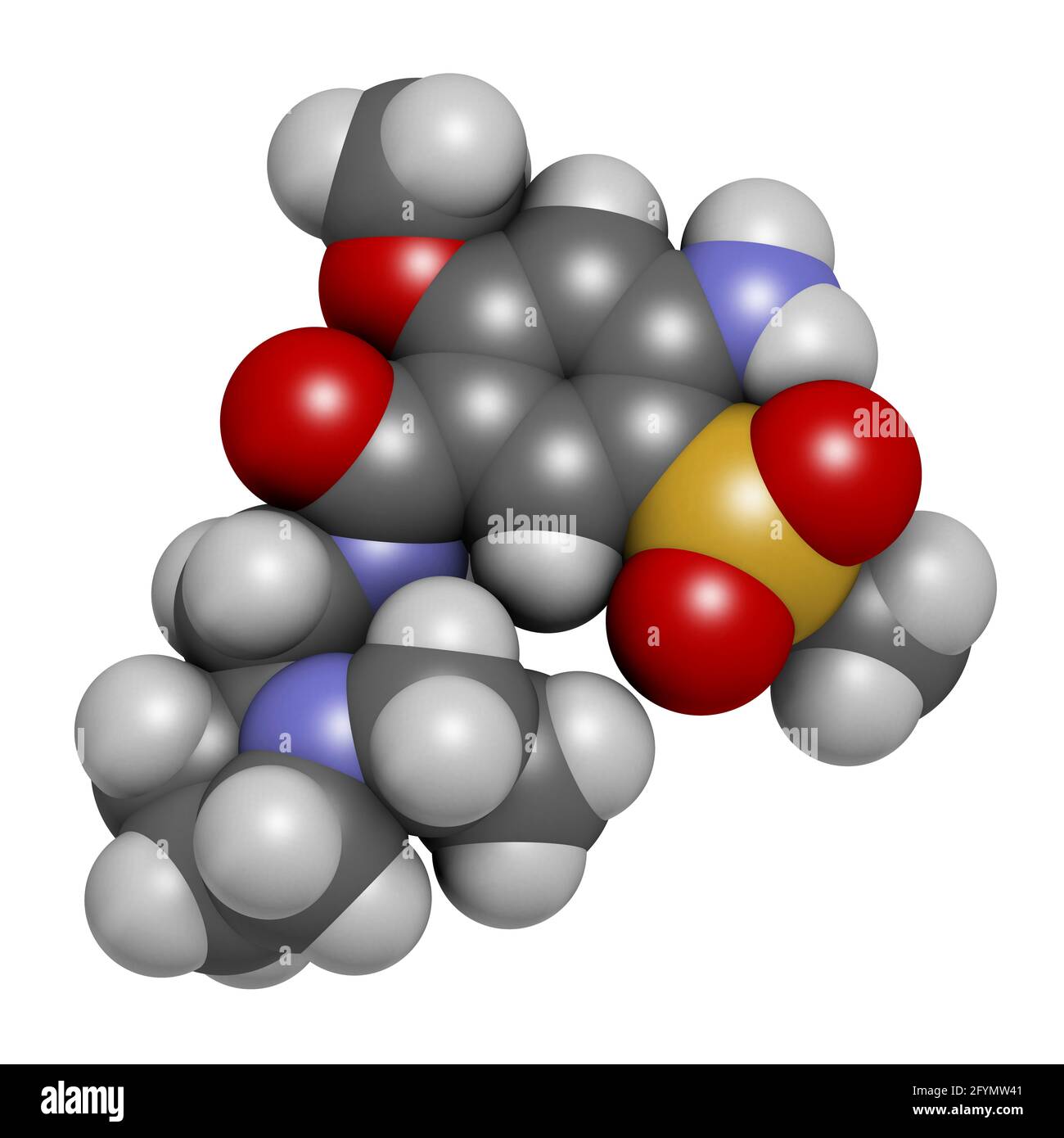 Amisulpride drug molecule, illustration Stock Photo - Alamy