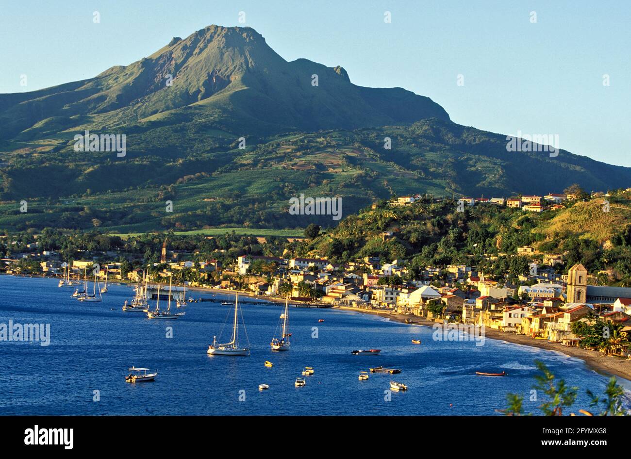 FRANCE; MARTINIQUE ISLAND. SAINT-PIERRE VILLAGE CLOSE TO THE "MONTAGNE ...