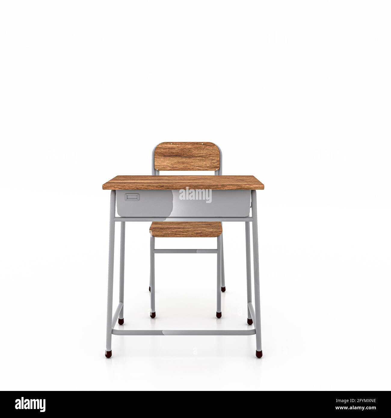 school bench isolated on white background 3d illustration Stock Photo ...