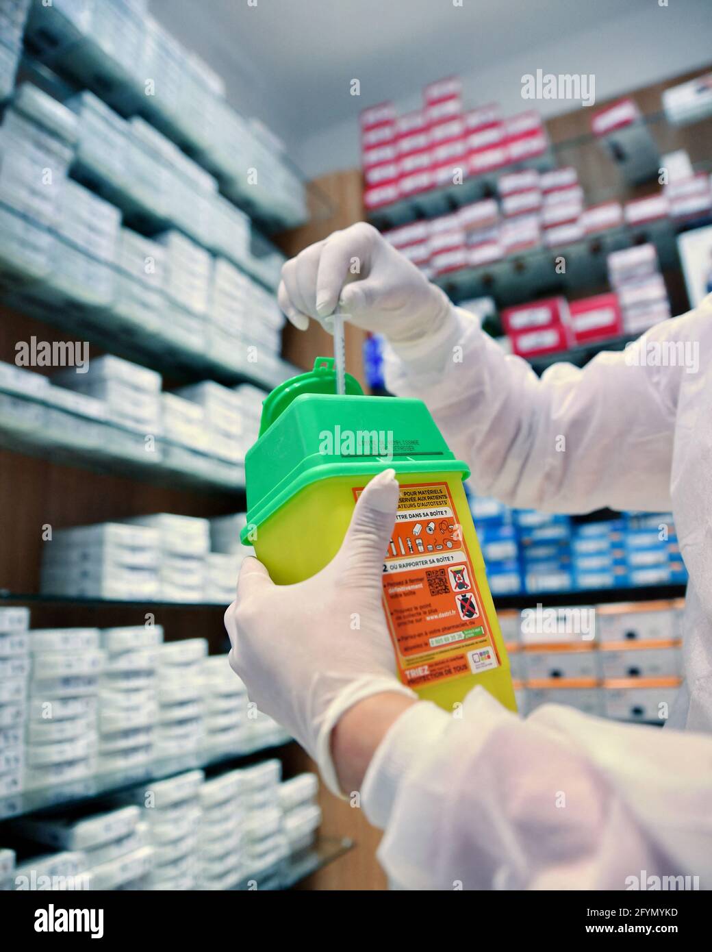 AstraZeneca vaccination in a pharmacy in Seine-Saint-Denis, near Paris ...