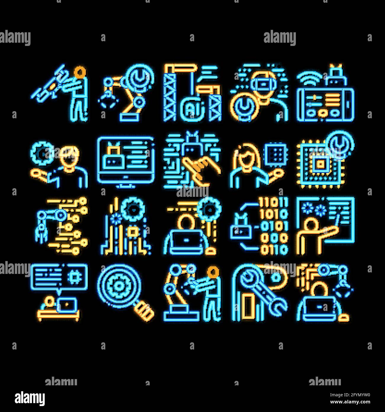 Retro robot illustrations hi-res stock photography and images - Alamy