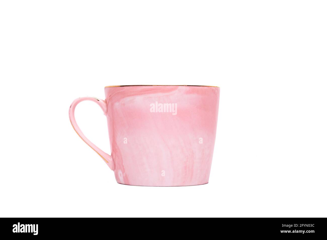 pink mug with marble texture on a white background Stock Photo - Alamy
