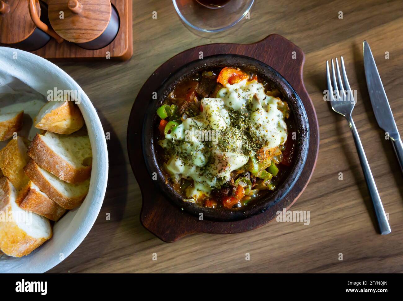 Traditional Turkish Et Sote - veal and vegetables stew served with ...