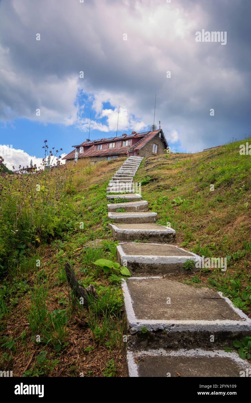 Popular tourist hut Mazalat.Central Balkan National Park, Bulgaria ...