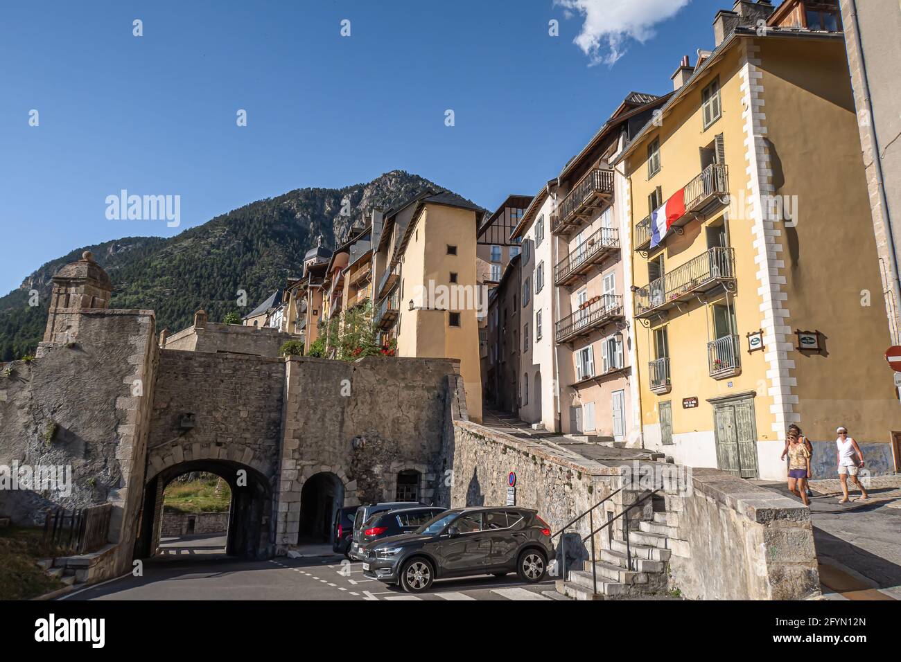 Briancon, France - July 7, 2020: Briancon is a tourist town in the ...