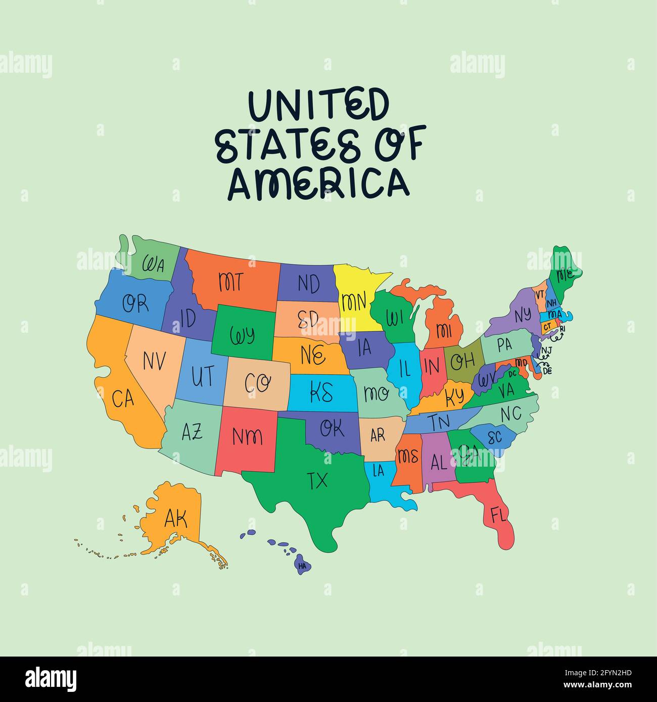 states of usa map Stock Vector Image & Art - Alamy