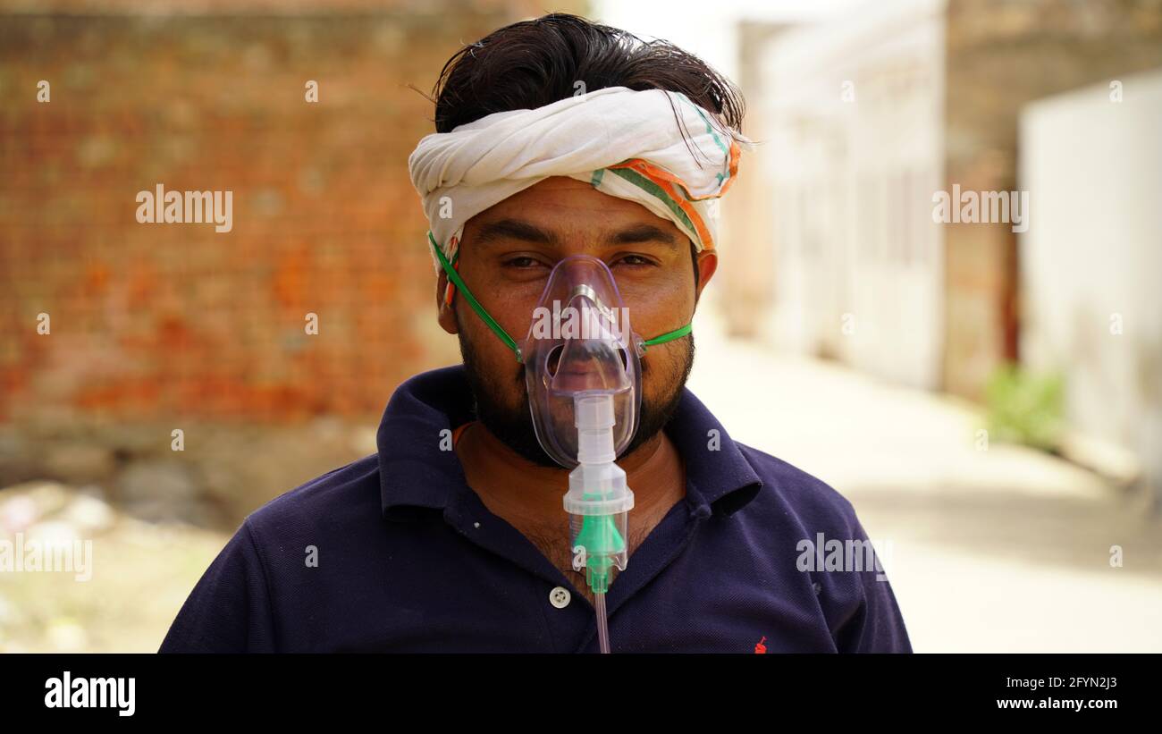 Jaipur, India - May 2021: Young Man infected with Corona Virus disease ...