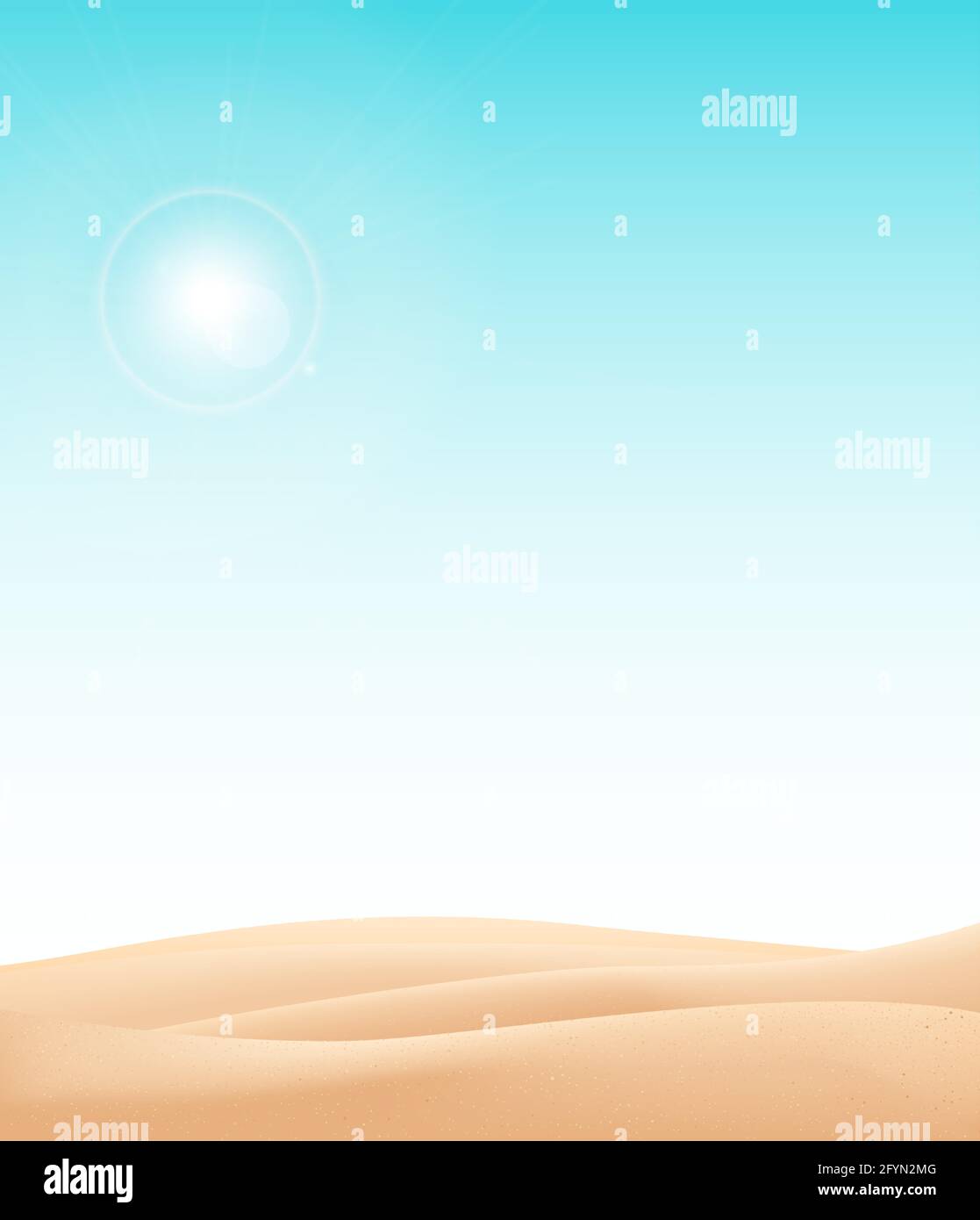 Desert landscape vector background. Natural sand dunes in sun wallpaper ...