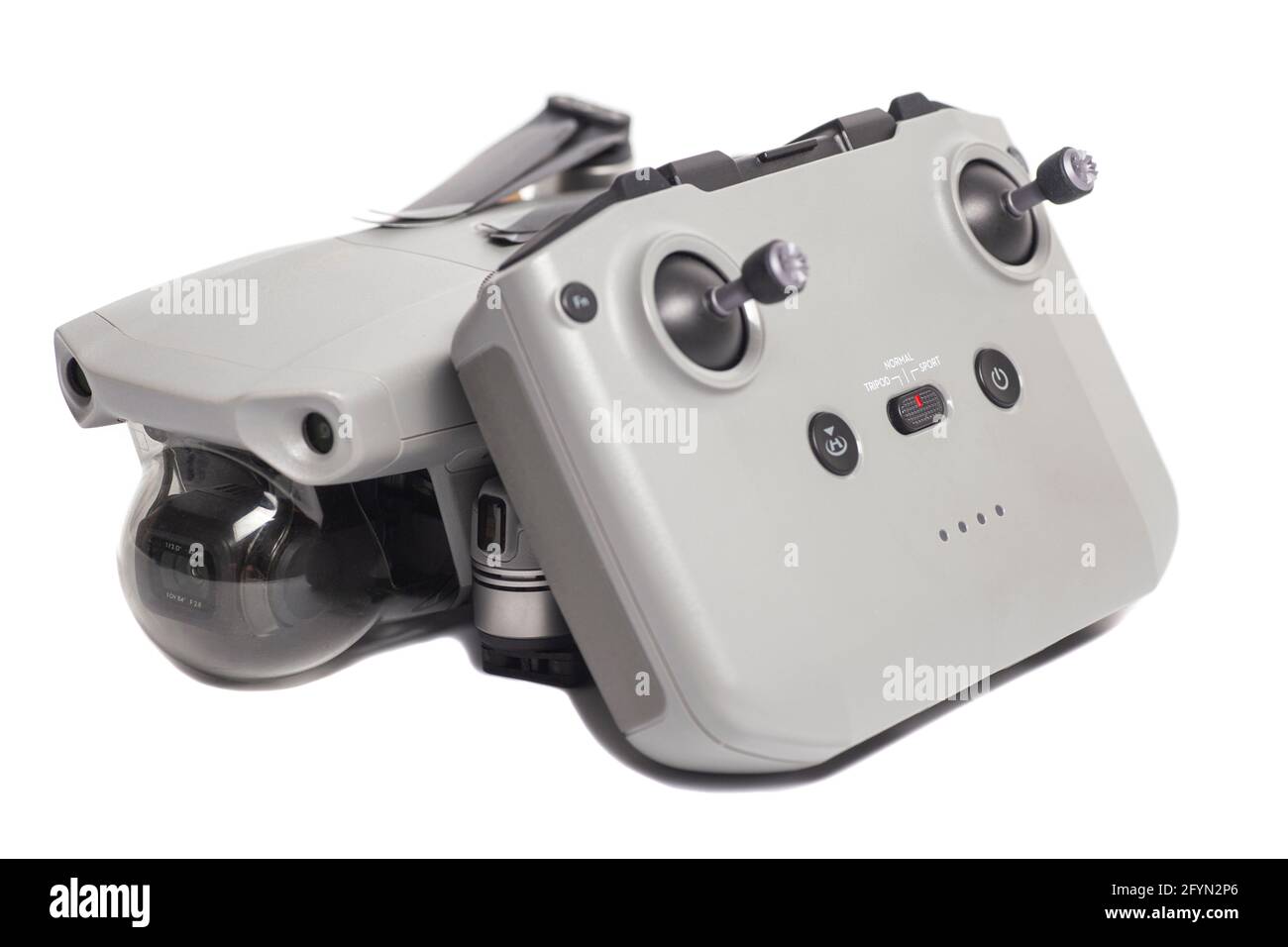 remote control for quadcopter drone aerial camera isolated on white ...