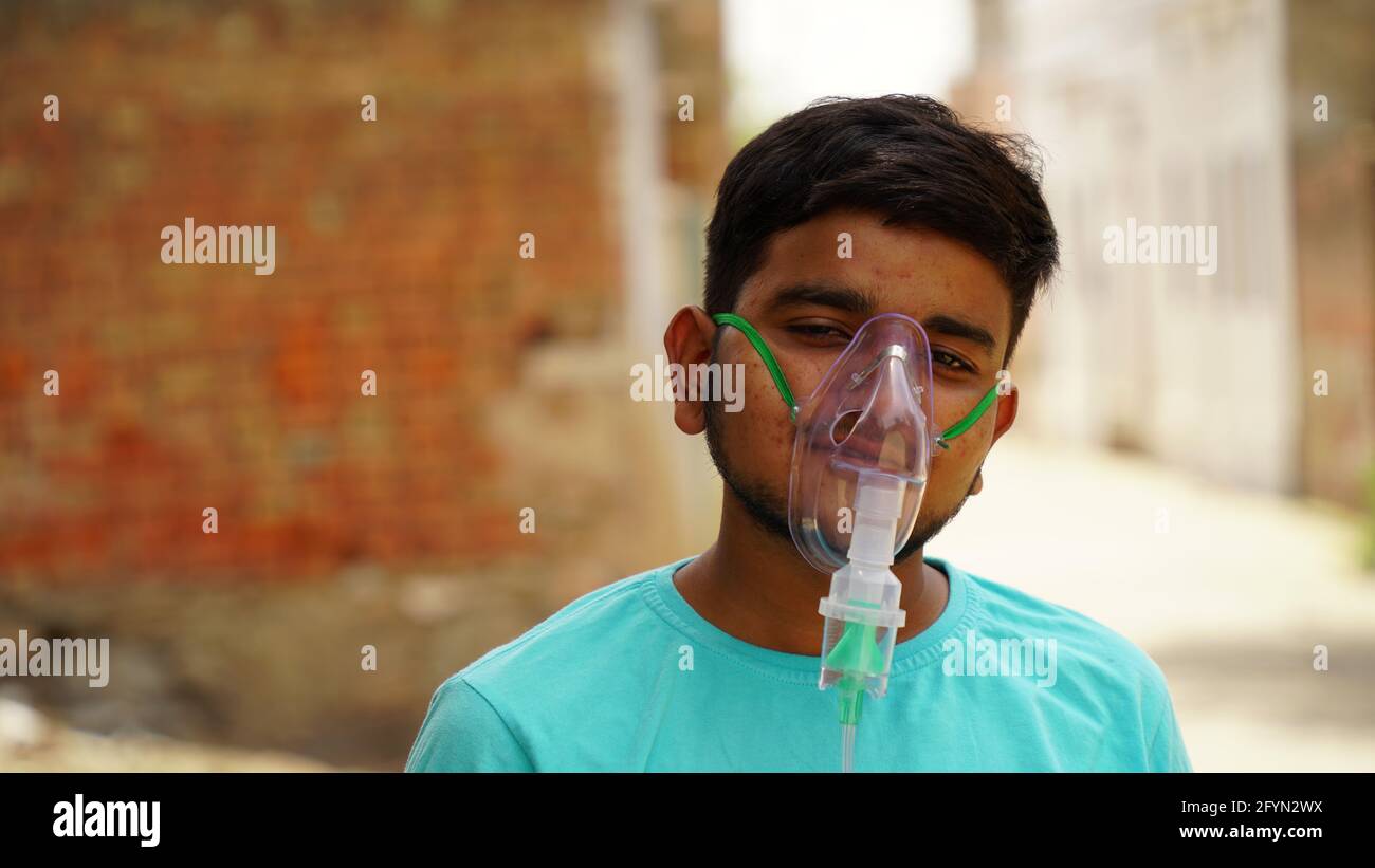 Jaipur, India - May 2021: Young Man infected with Corona Virus disease ...
