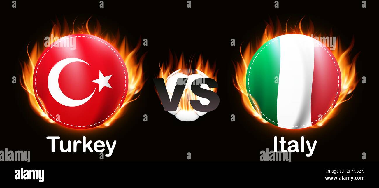 Football game. Championship 2020. Rivalry 2021 Turkey and Italy. Vector ...