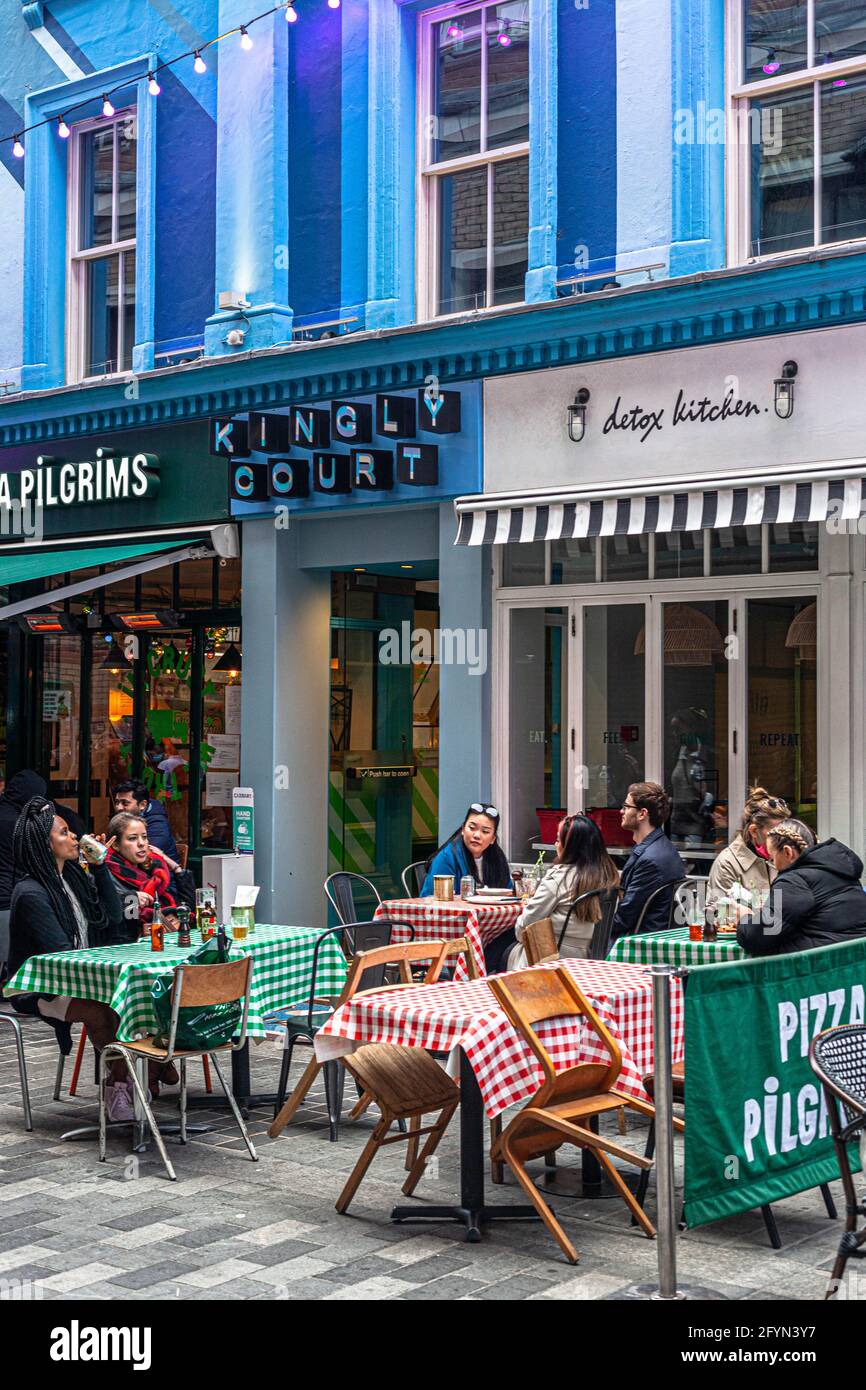 Easing lockdown on Kingly Street, Soho, London, England, UK Stock Photo ...
