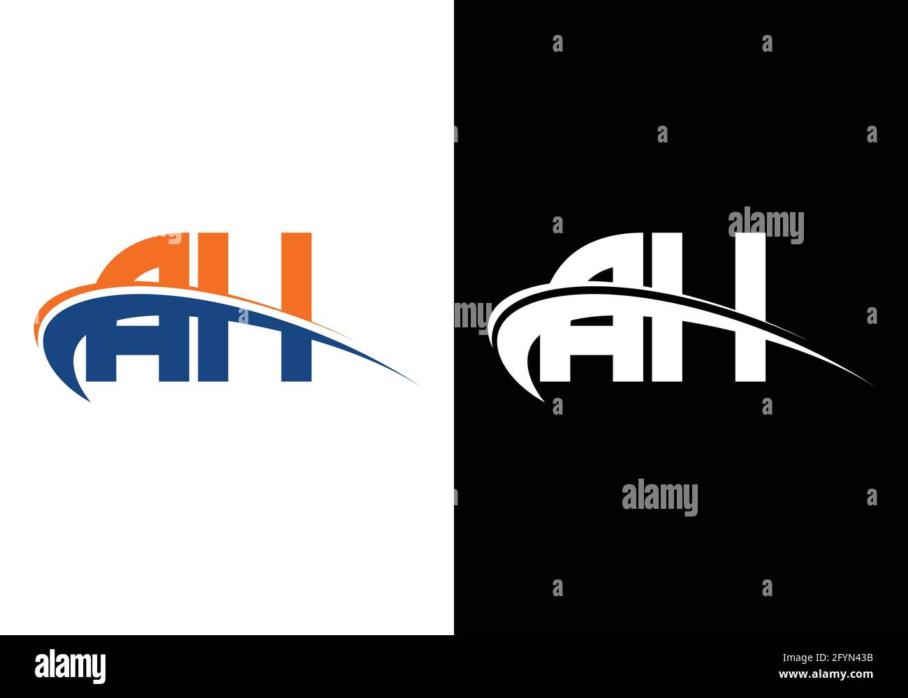 Initial Monogram Letter A H Logo Design Vector Template. A H Letter ...