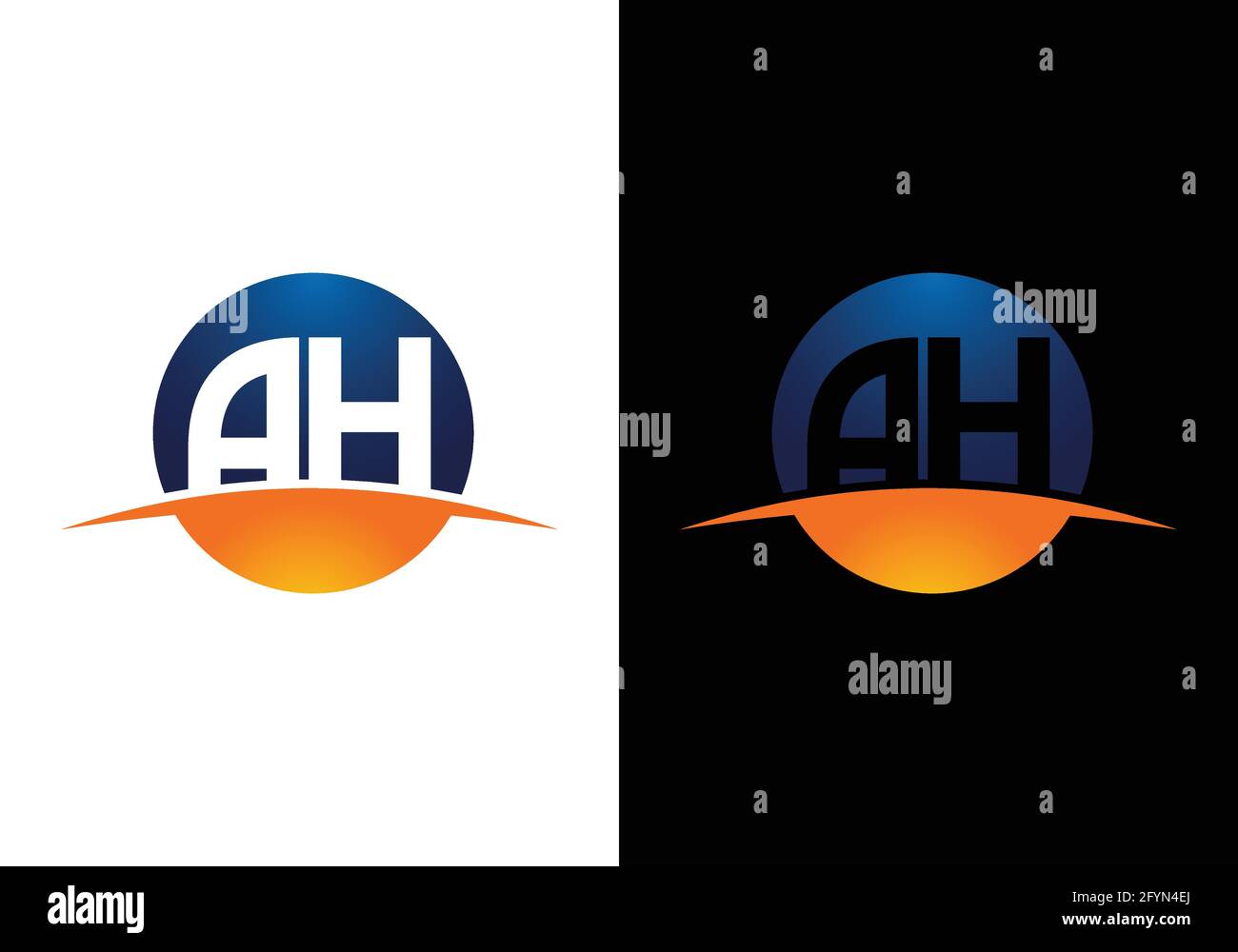 Initial Monogram Letter A H Logo Design Vector Template. A H Letter ...