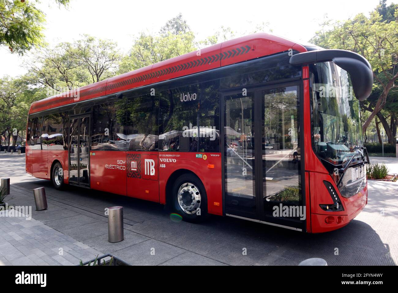 Mexico City, Mexico. 28th May, 2021. An electric bus from the ...