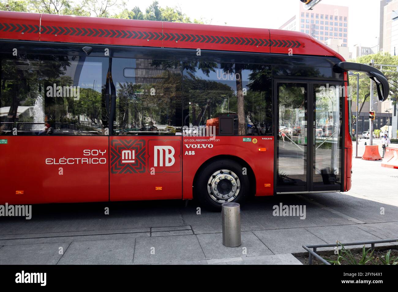 Mexico City, Mexico. 28th May, 2021. An electric bus from the ...