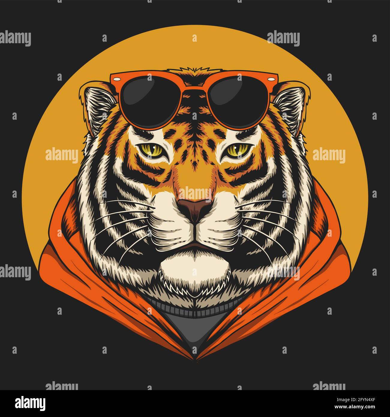 Cool tiger vector illustration Stock Vector Image & Art - Alamy