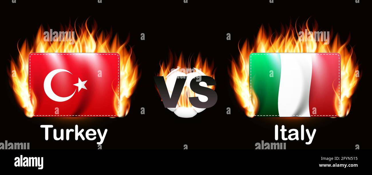 Football game. Championship 2020. Rivalry 2021 Turkey and Italy. Vector ...