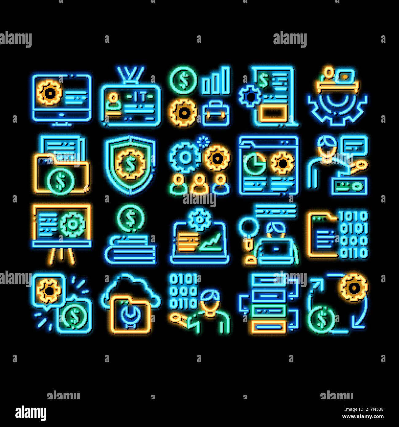 It Manager Developer neon glow icon illustration Stock Vector Image & Art - Alamy