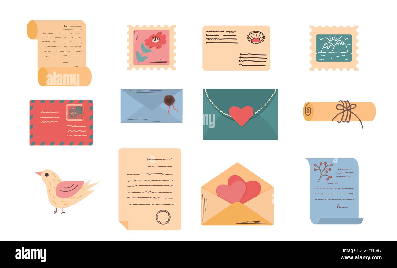 Old letters envelope Stock Vector Images - Alamy
