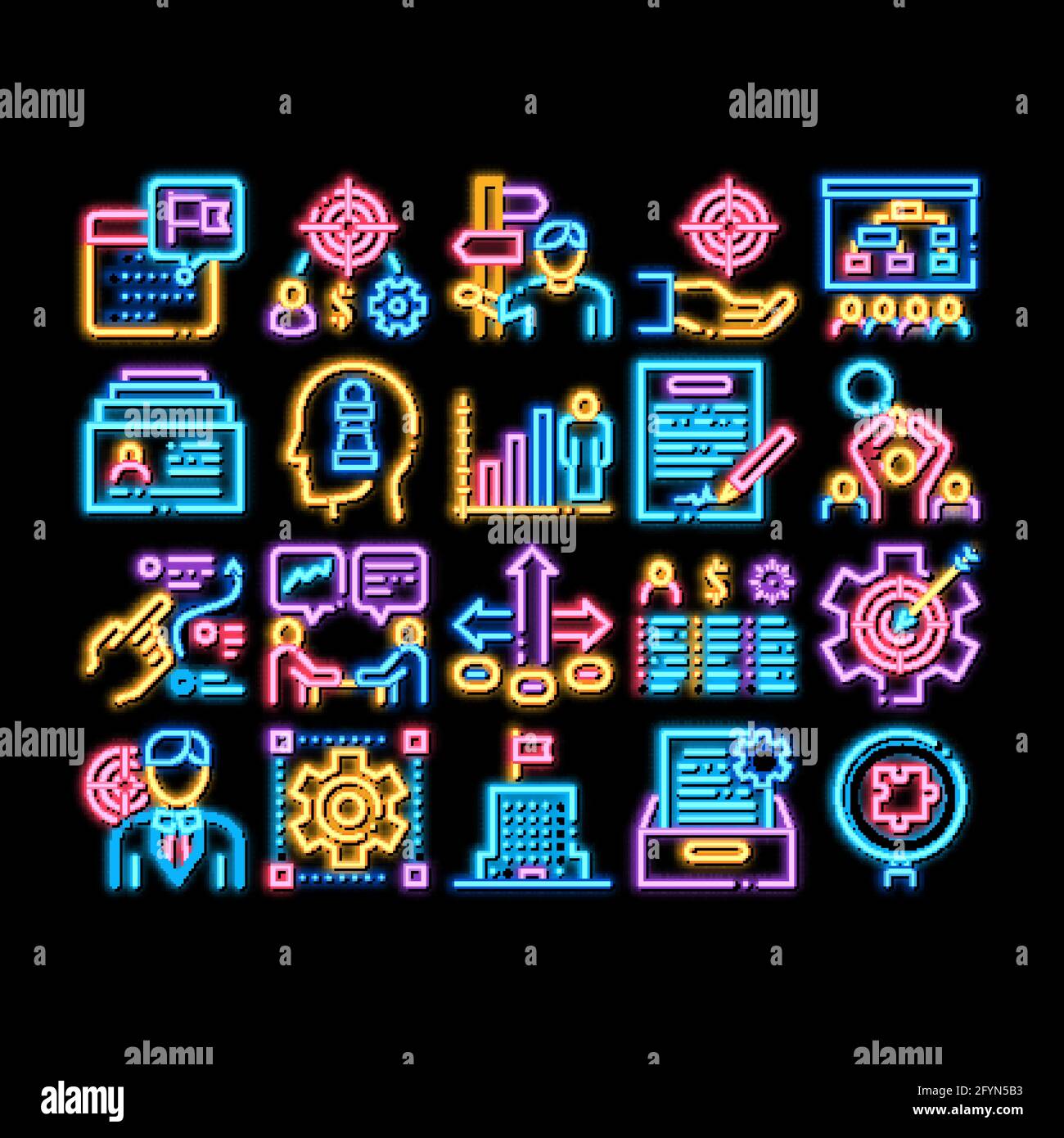 Strategy Manager Job neon glow icon illustration Stock Vector Image ...