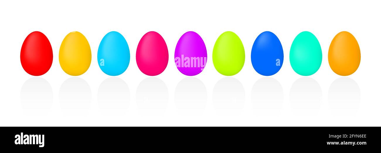 Easter eggs large collection. Happy Easter concept. Colorful eggs set ...