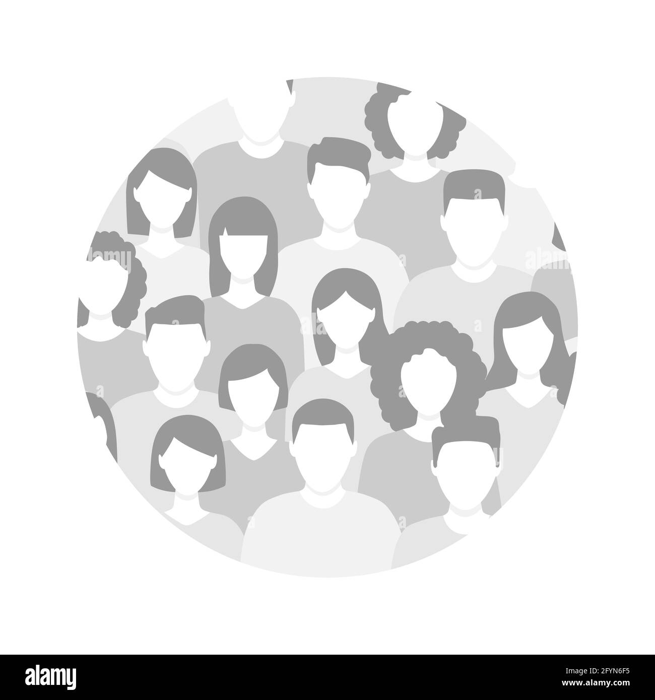 Diverse multicultural group of people standing together in round shape ...