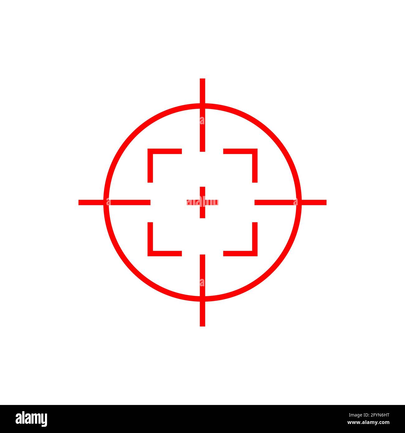 Crosshair with check mark line icon. Goal reached symbol. Target review ...