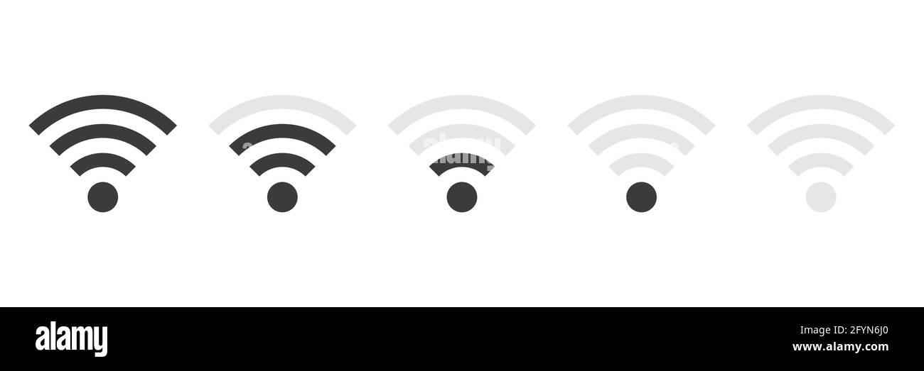 Wi-fi icon set. Wireless technology collection. Wifi pictogram group ...