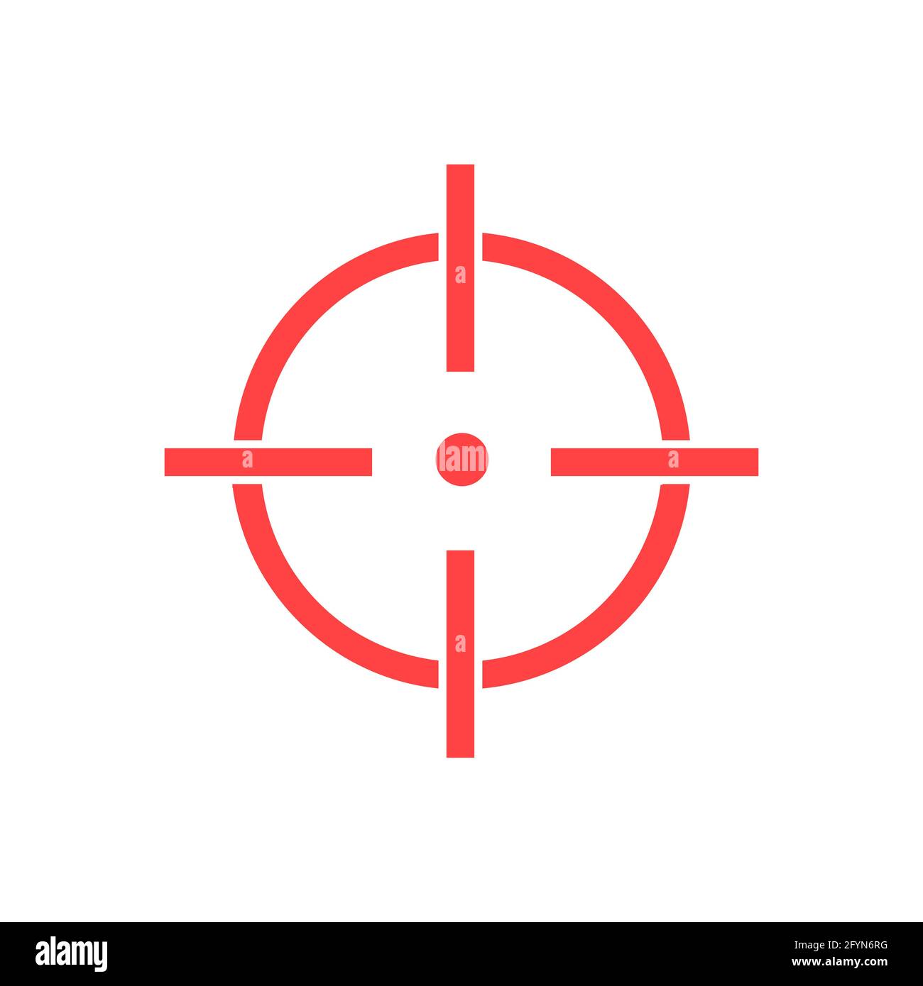 Crosshair with check mark line icon. Goal reached symbol. Target review ...