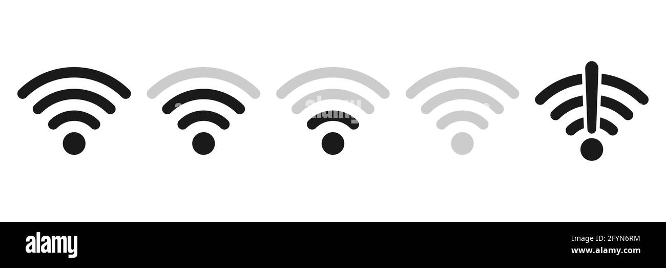 Wi-fi icon set. Wireless technology collection. Wifi pictogram group ...