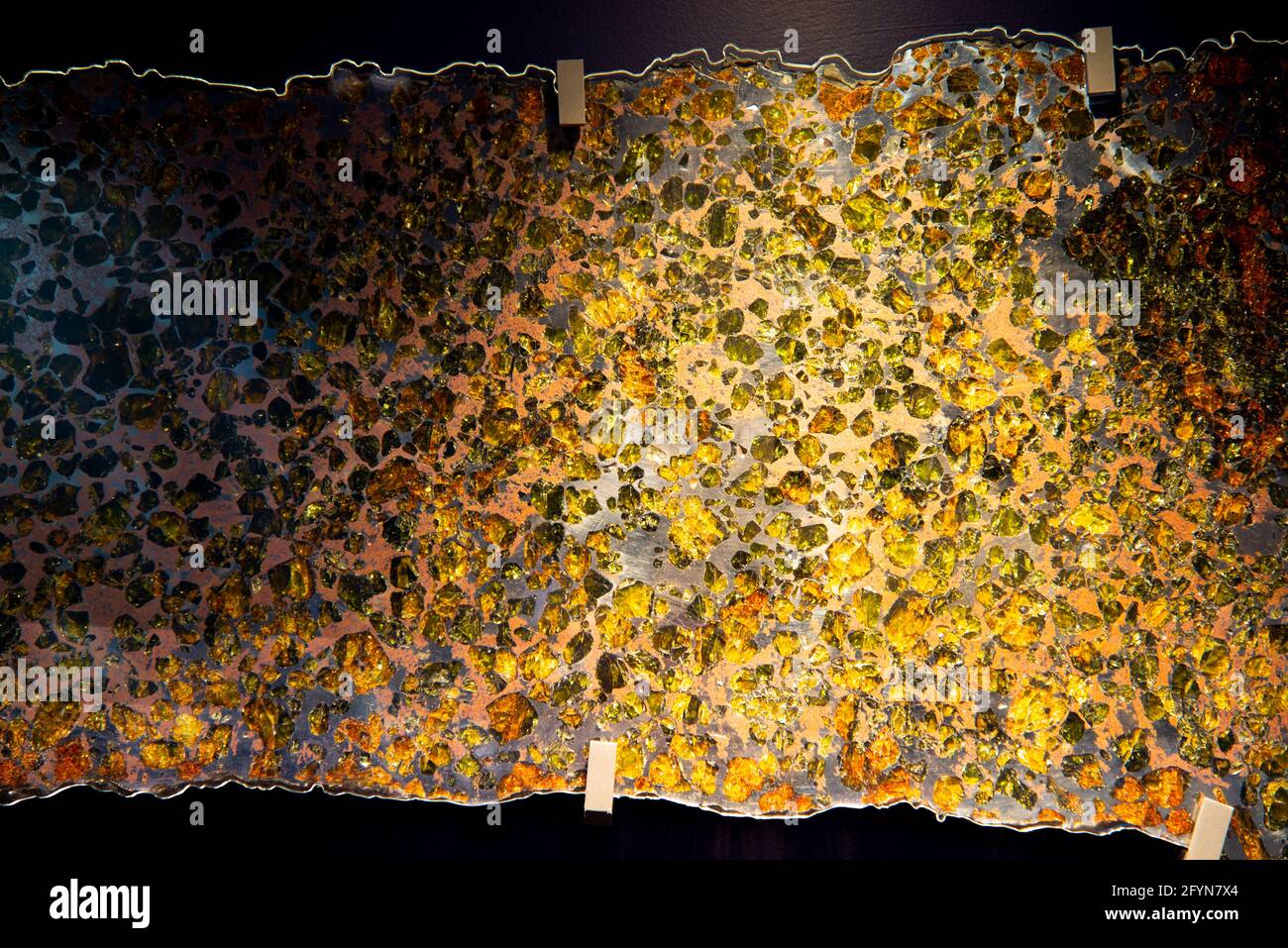 Polished Section of a Pallasite Meteorite Stock Photo - Alamy