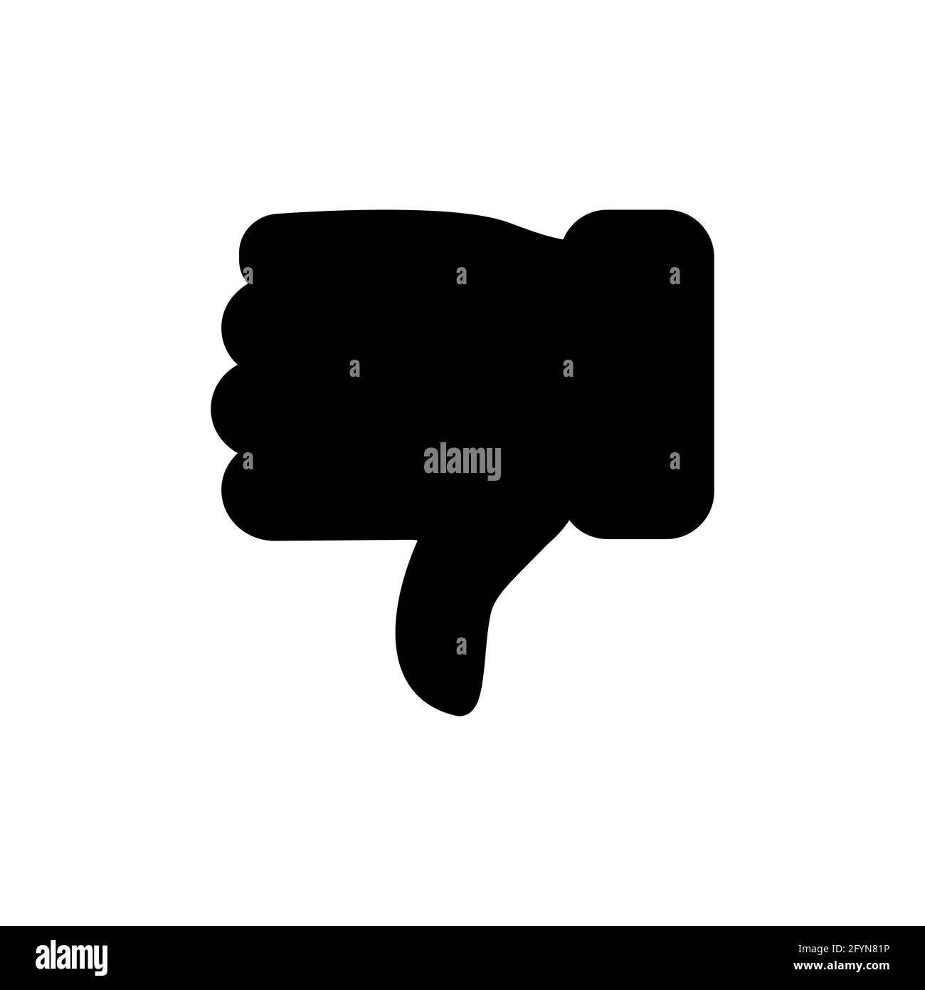 Thumb down icon. Hate and disagree outline symbol. Disapproval arm ...