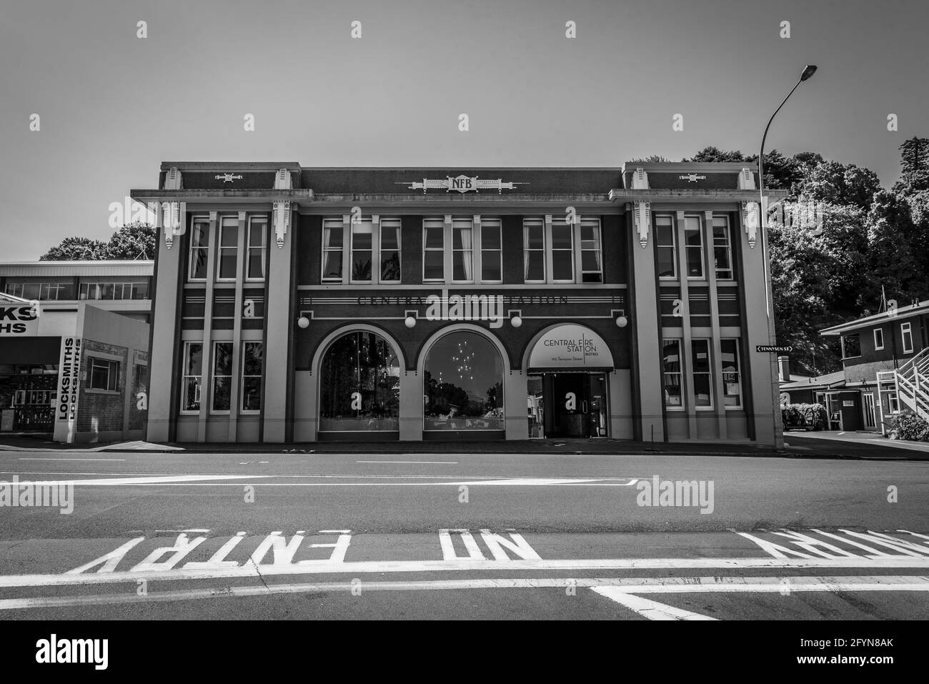 Art Deco Central Fire Station in downtown Napier, North Island of New ...