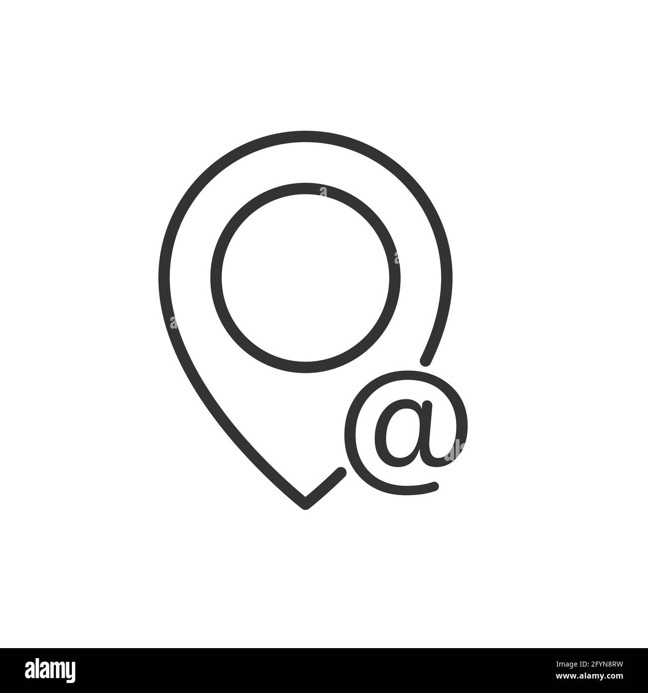 Location line icon. Map pin with email address symbol. Pointer outline ... Location line icon. Map pin with email address symbol. Pointer outline ...