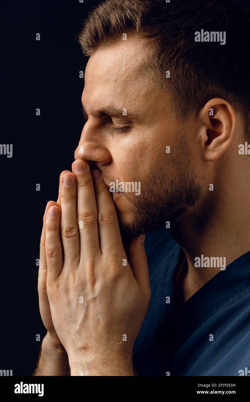 Begging success handsome young hi-res stock photography and images - Alamy