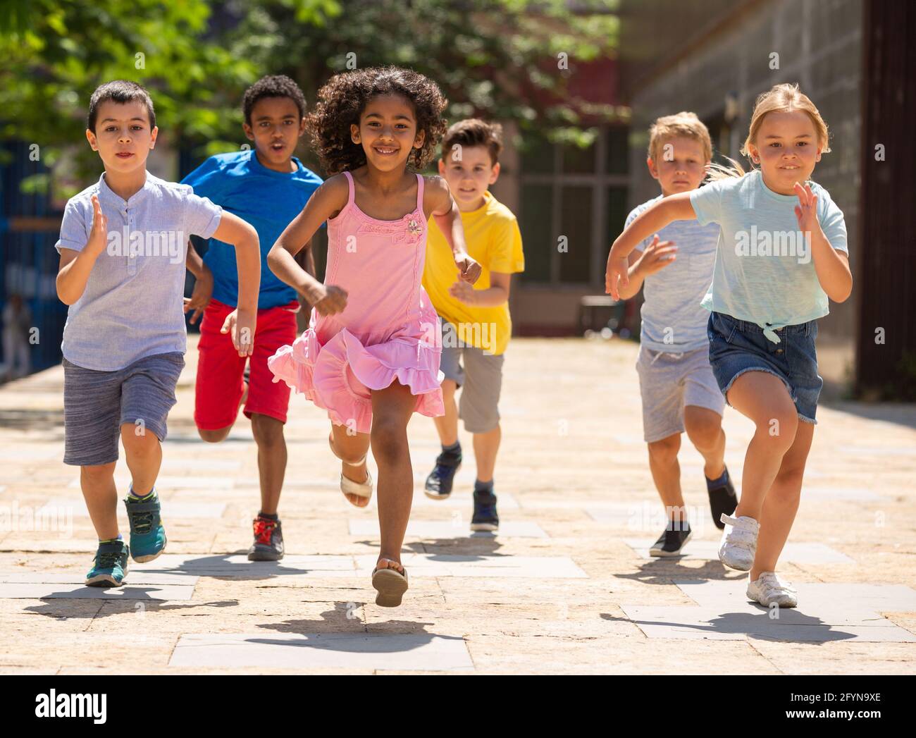 Scared Children Running