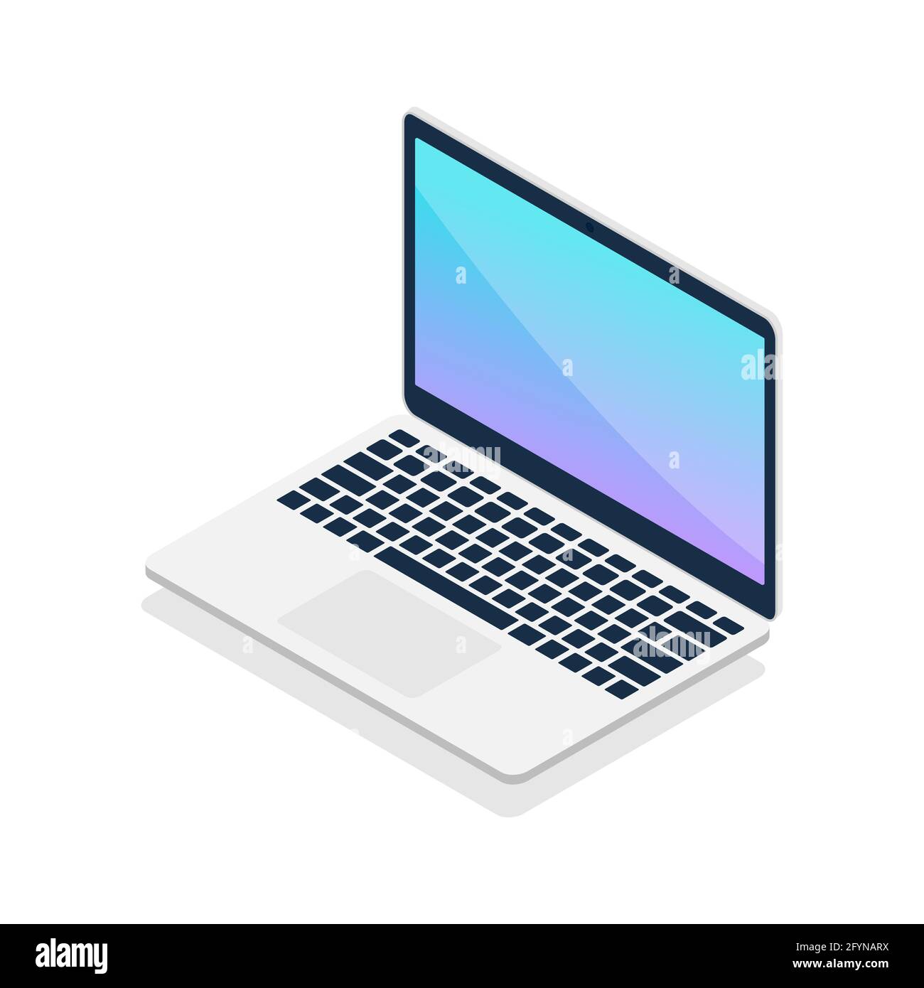 Laptop isometric style. Portable 3d computer device. Digital technology ...