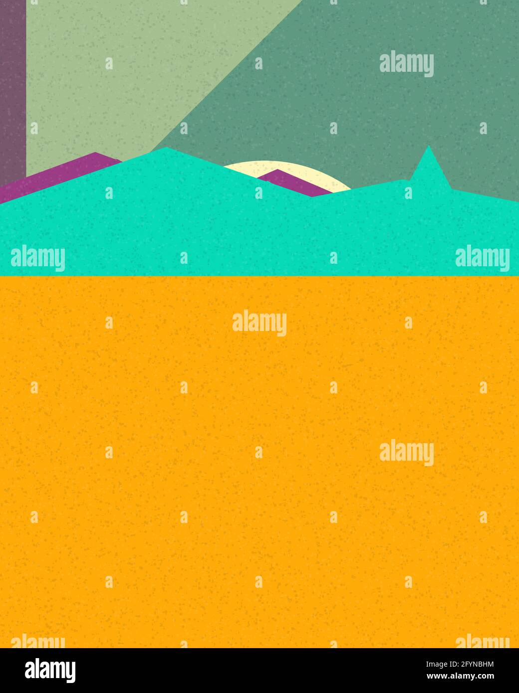 Geometric landscape silhouette generative art poster illustration Stock ...