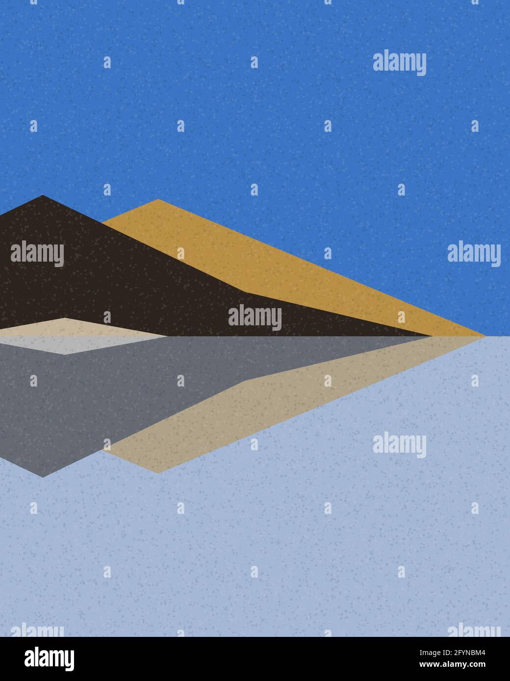 Geometric landscape silhouette generative art poster illustration Stock ...