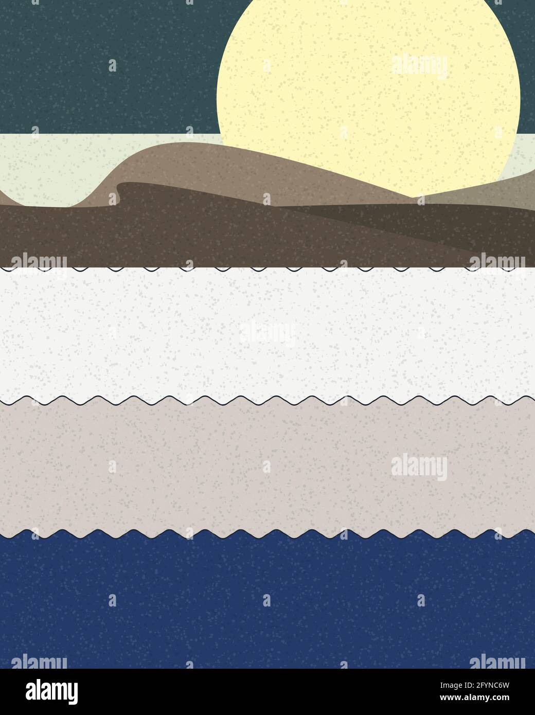 Geometric landscape silhouette generative art poster illustration Stock ...
